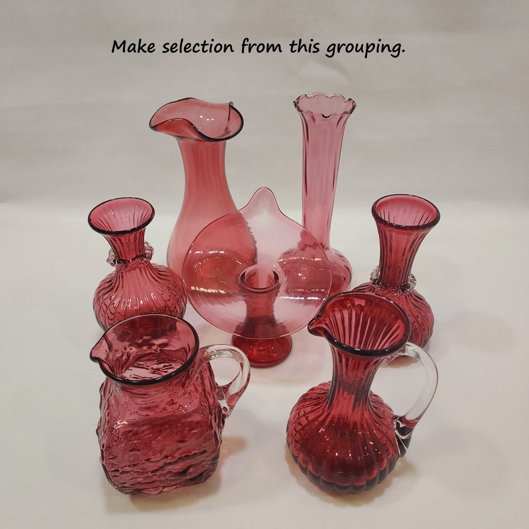 Pilgrim Cranberry Glass Bud Vases Choose From Options - Etsy