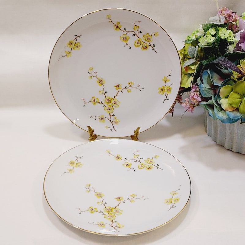 Yellow Floral Plates - Etsy