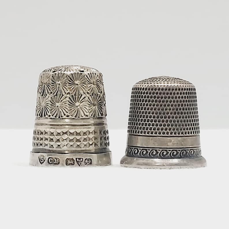 Sterling Silver Antique Thimbles Set of 2 Circa 1920s - Etsy