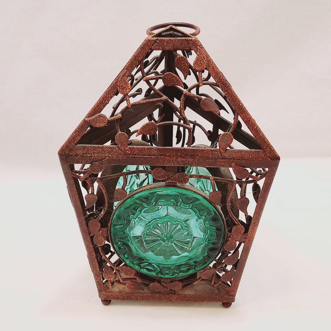 Partylite La Rosetta Hanging Tea Light Lantern With Green Glass EP7565 ...