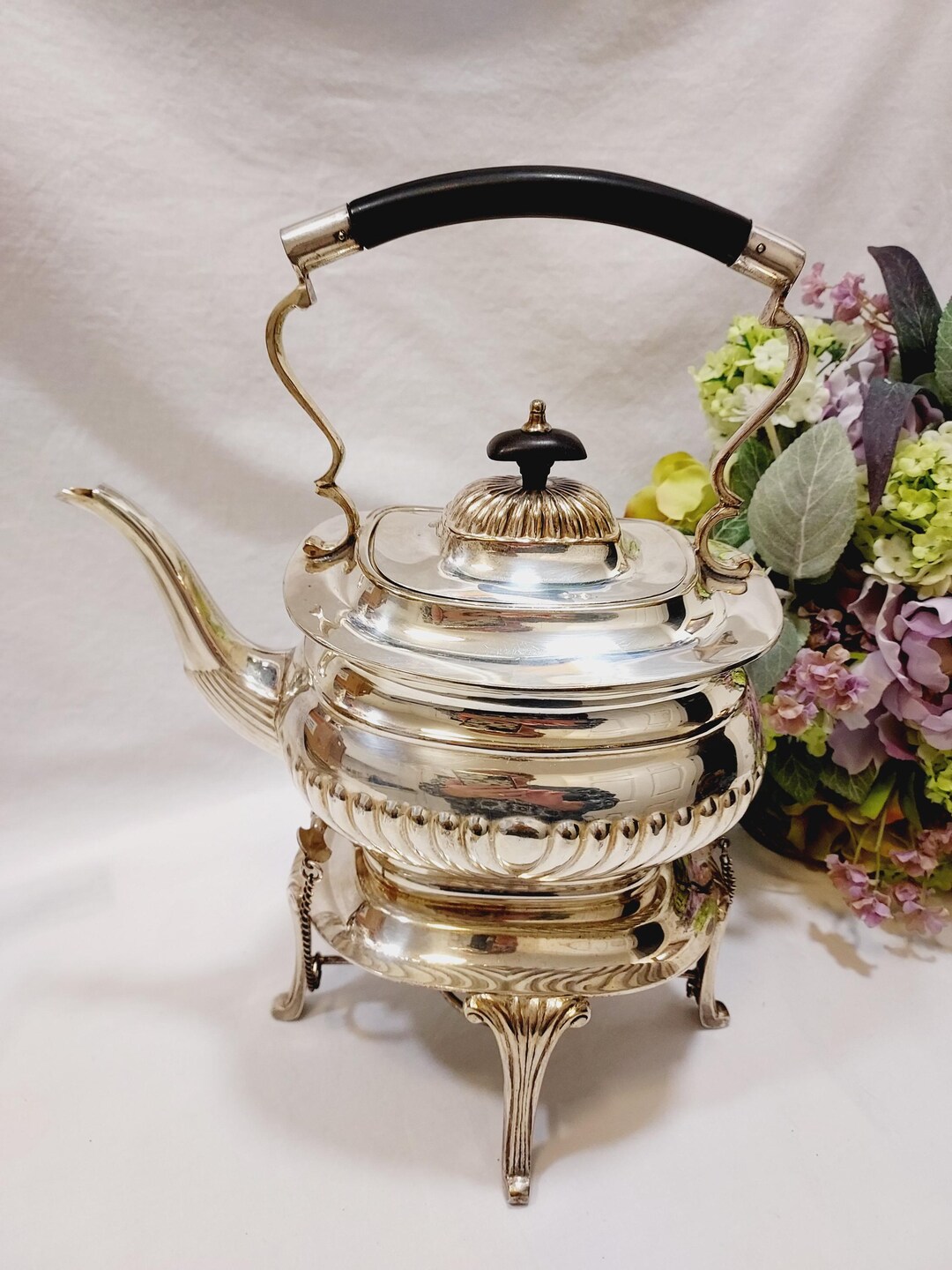 Silver Plate Teapot on Burner Stand Israel Freeman & Sons 1940s - Etsy