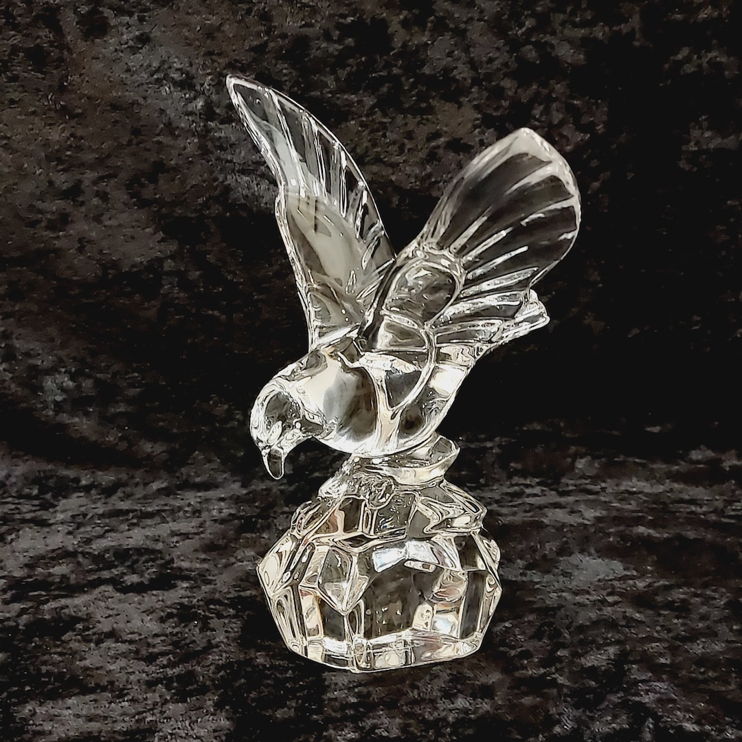 Crystal Eagle Figurine Val St Lambert Signed Desorss 6 1/8" Tall - Etsy