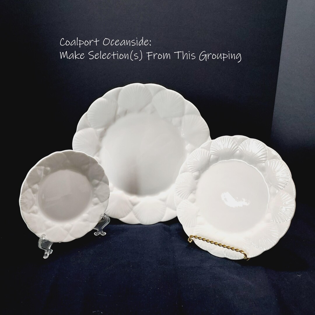 Coalport Oceanside Seashell Theme White Bread & Butter Plates Set of 7 ...