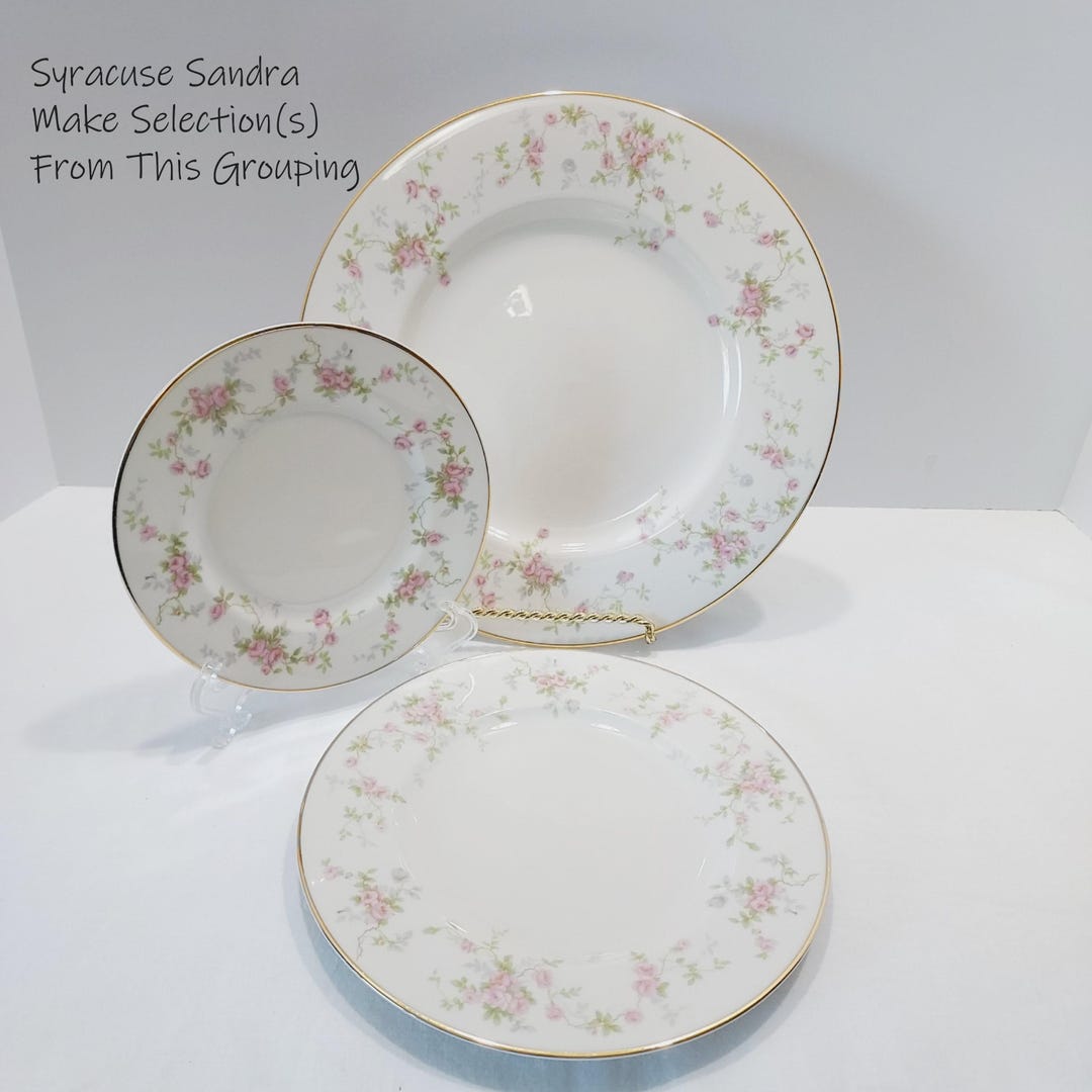 Syracuse China Sandra Plates Pink Floral on Off-white - Etsy
