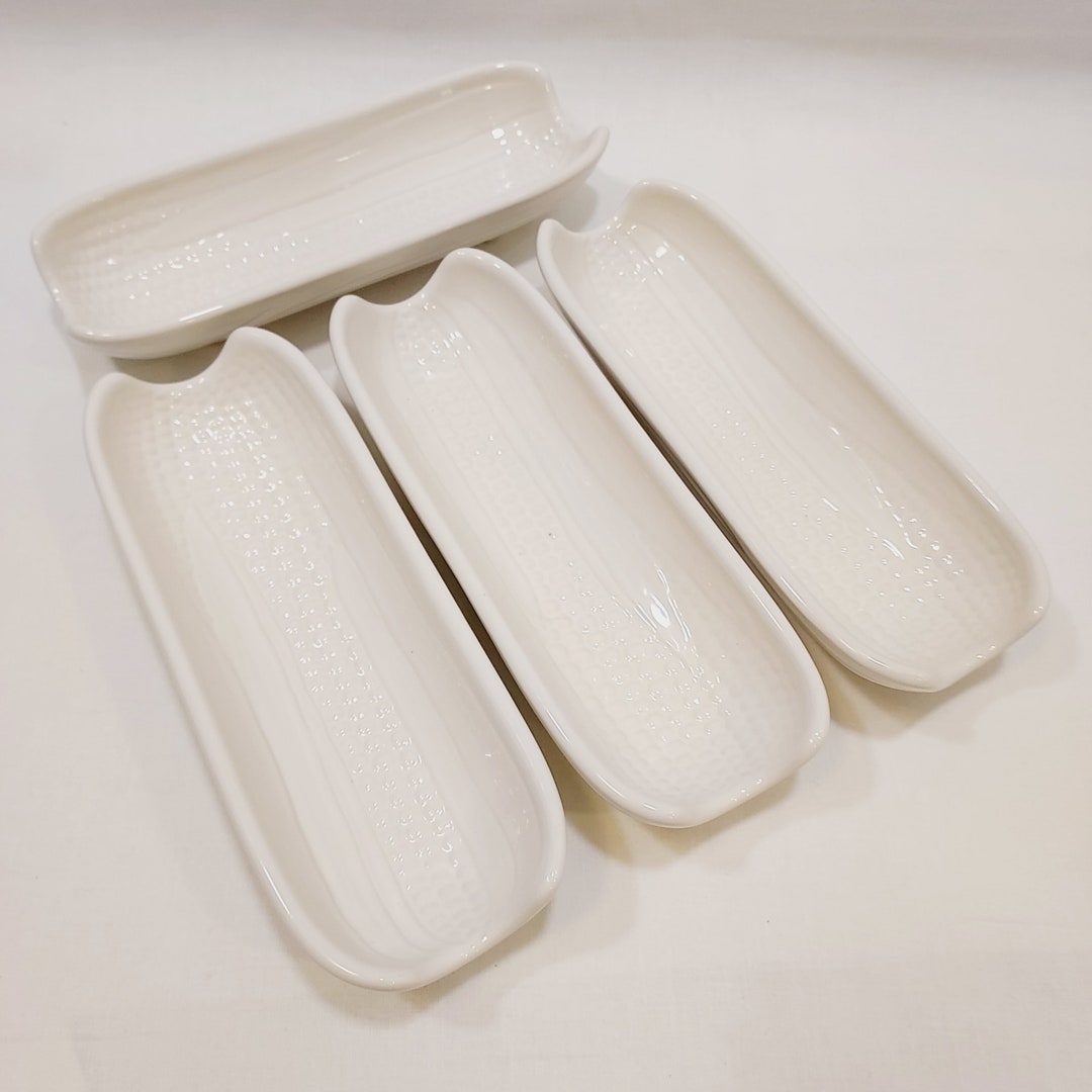 Boiled Corn Trays Pfaltzgraff Heritage White Stoneware Set of 4 - Etsy