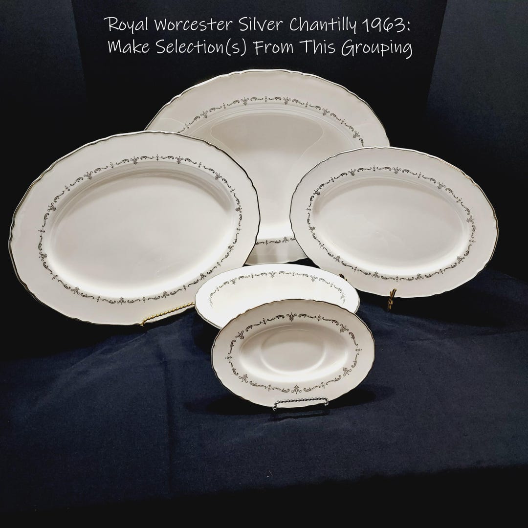 Royal Worcester Silver Chantilly Fine Bone China Serving Dishes - Etsy