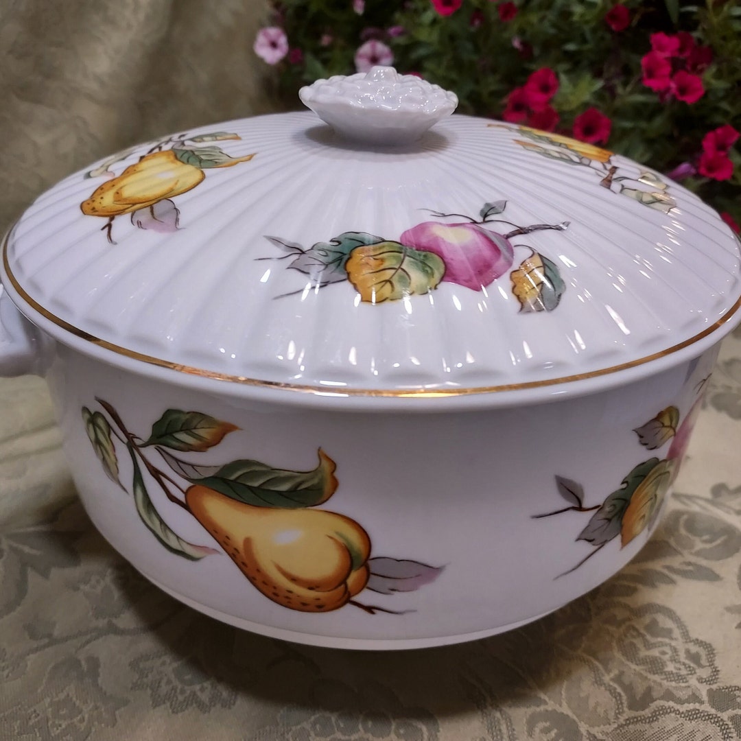 Shafford Fruit Garden Oven to Table Porcelain Covered Bowl - Etsy