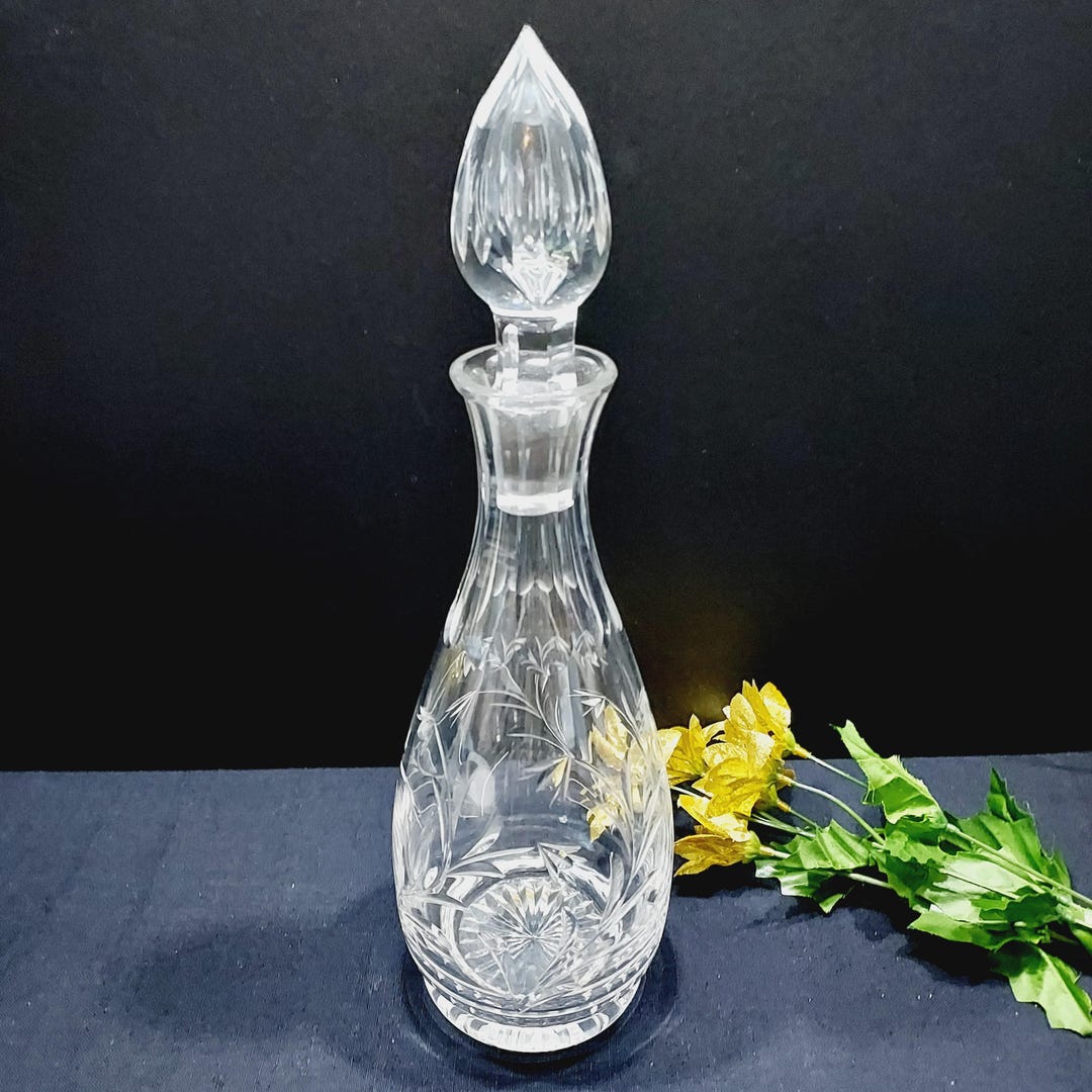 Crystal Liquor Decanter With Stopper Minuet Collection 13" by Stuart - Etsy
