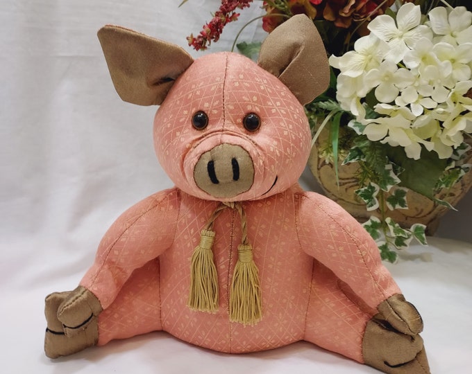 Pig Doorstop Lizzie Anne by Dora Designs 2004 - Etsy