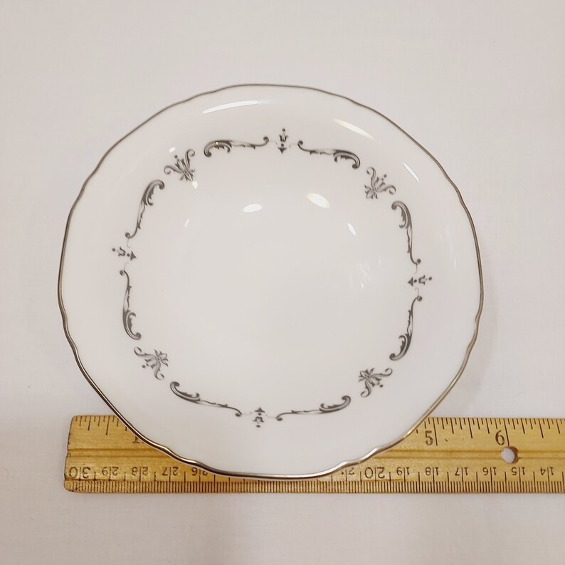 Royal Worcester Silver Chantilly Fine Bone China White With Silver Trim ...