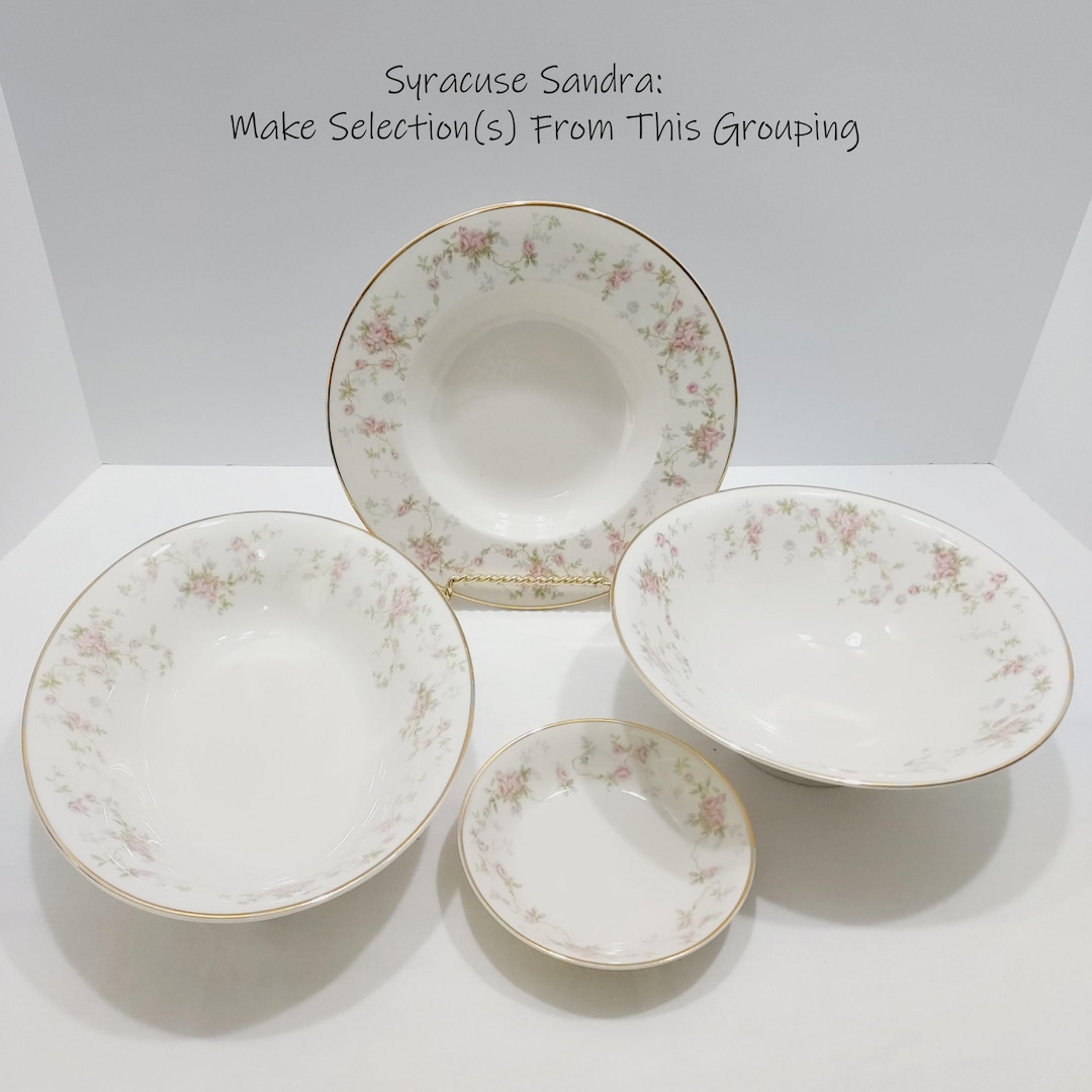 Syracuse China Sandra Bowls Pink Floral on Off-white - Etsy