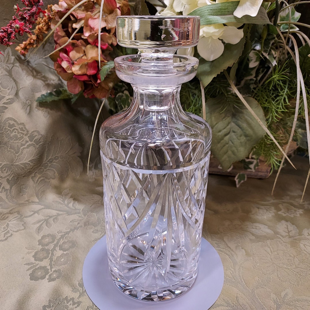 Waterford Crystal Decanter Cylinder Shape With Flat Topped Stopper - Etsy