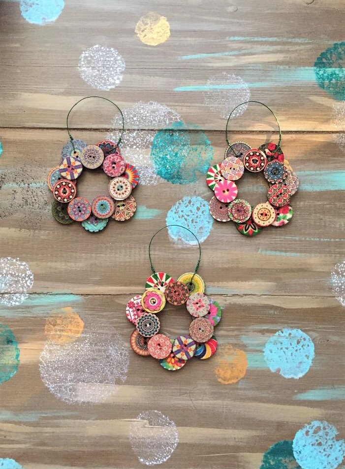 Handmade Wreath Button Ornament - Etsy