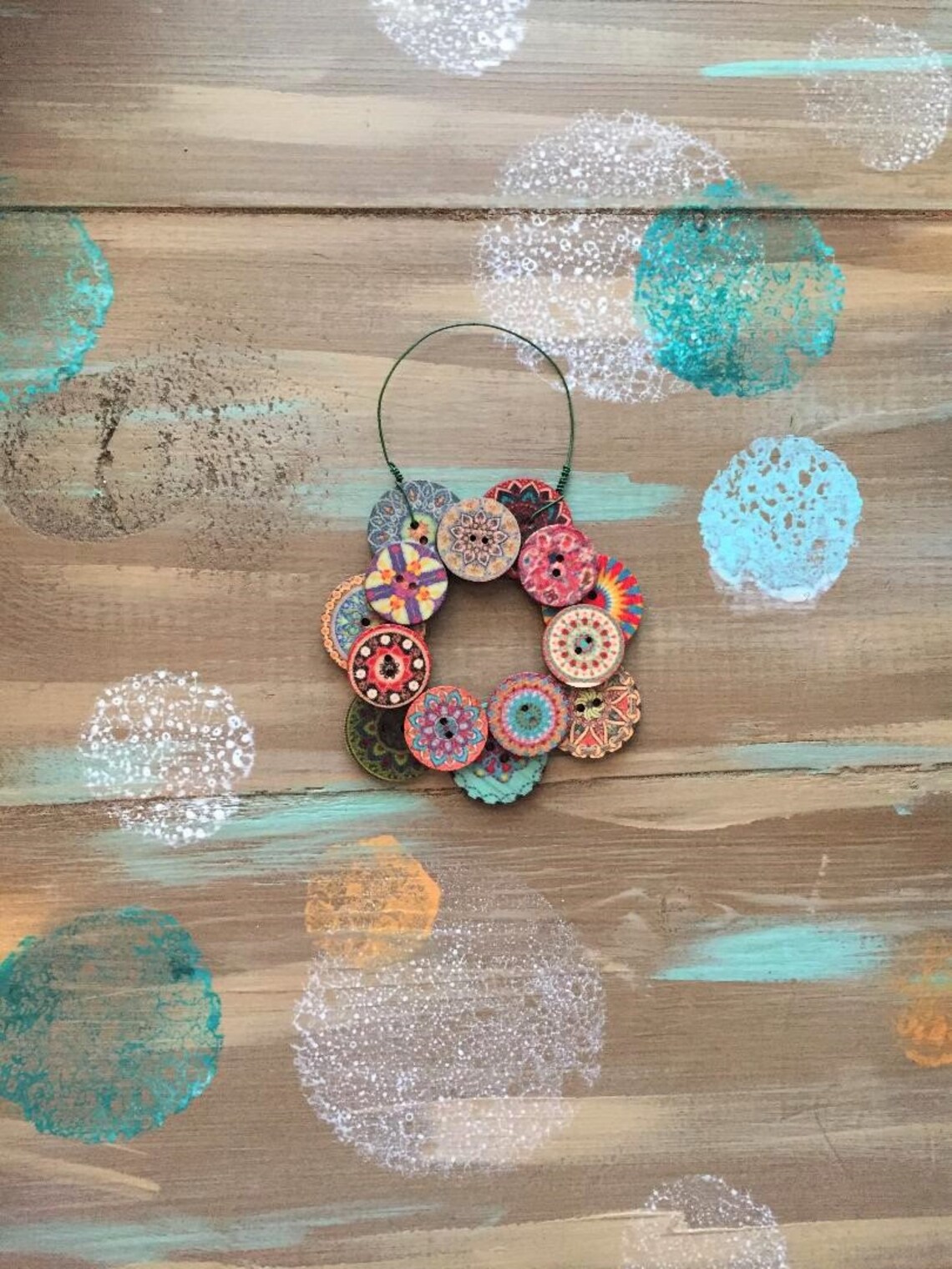 Handmade Wreath Button Ornament - Etsy