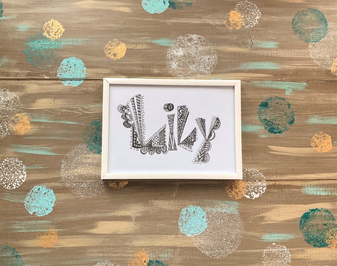 Custom Name Doodle 5”x7” Original Art Print - Etsy