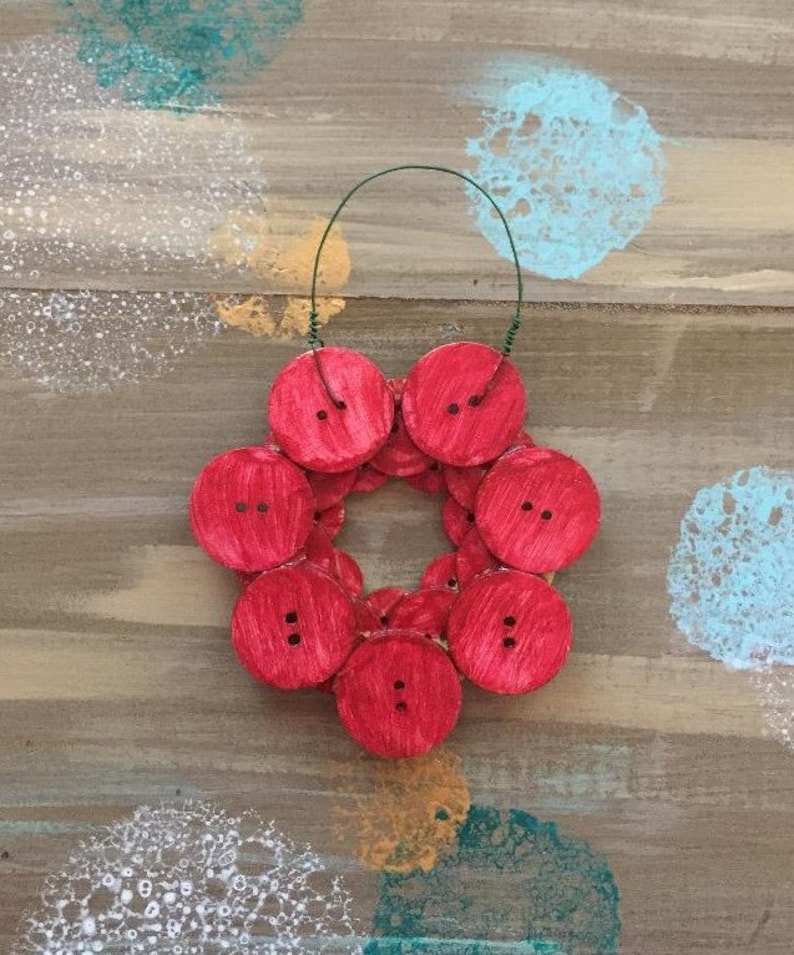 Handmade Button Ornament Trio Holiday Decorations Ornament - Etsy