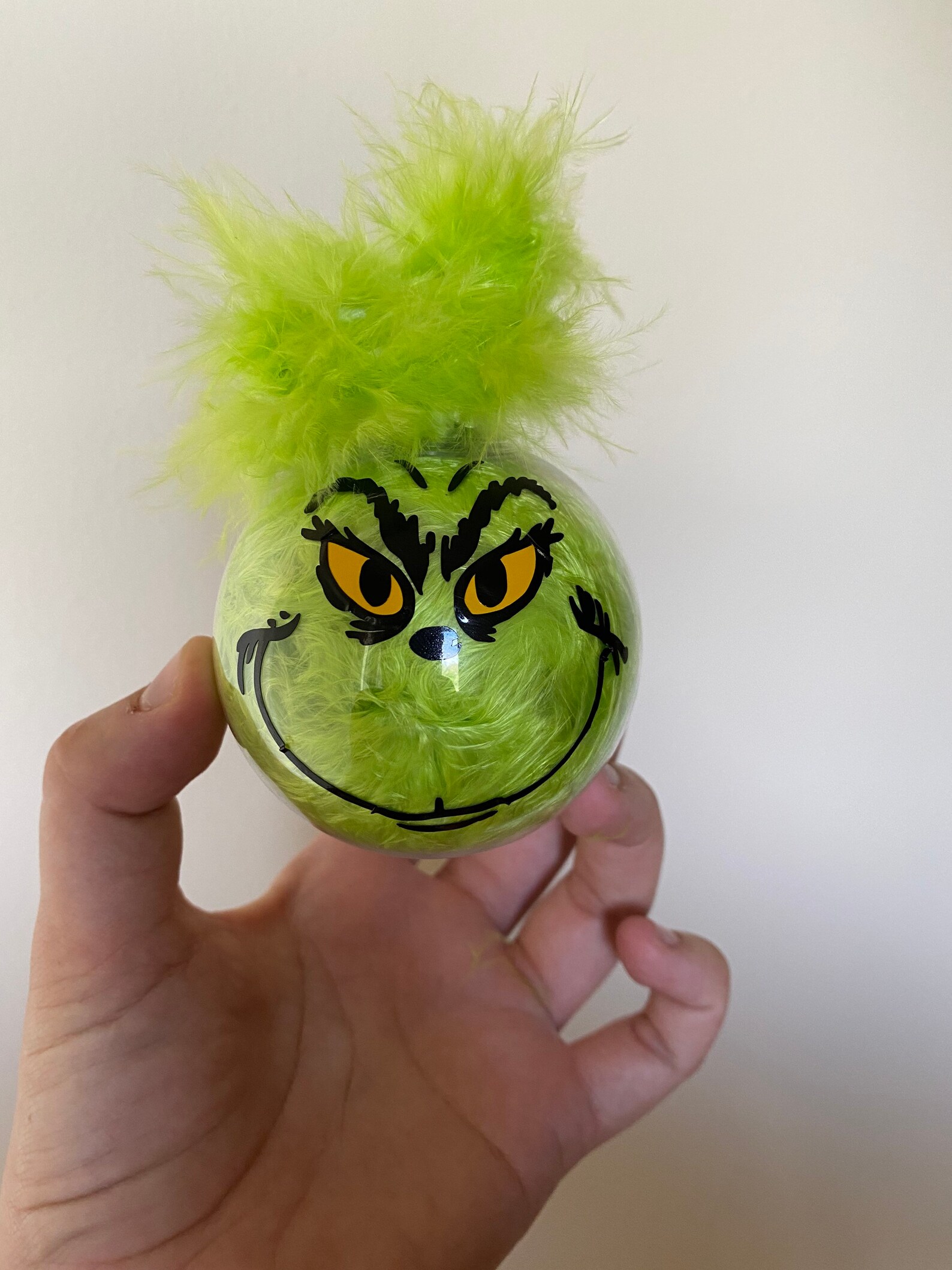 Fluffy Grinch Ornament - Etsy