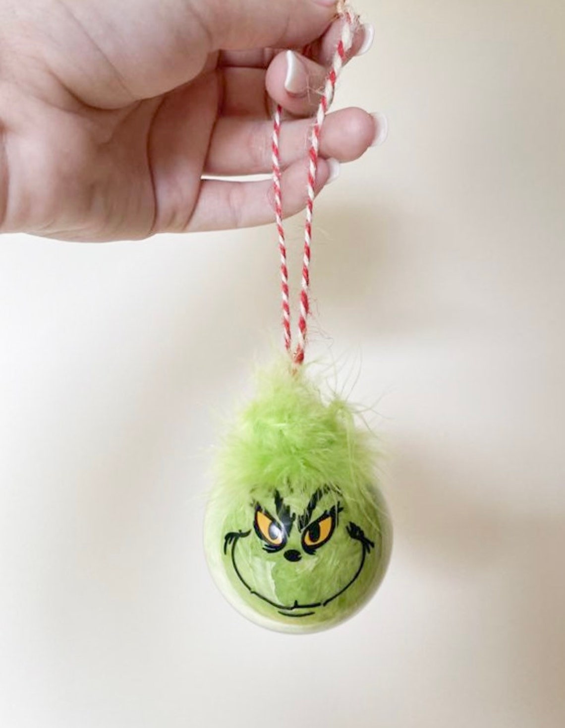 Fluffy Grinch Ornament - Etsy