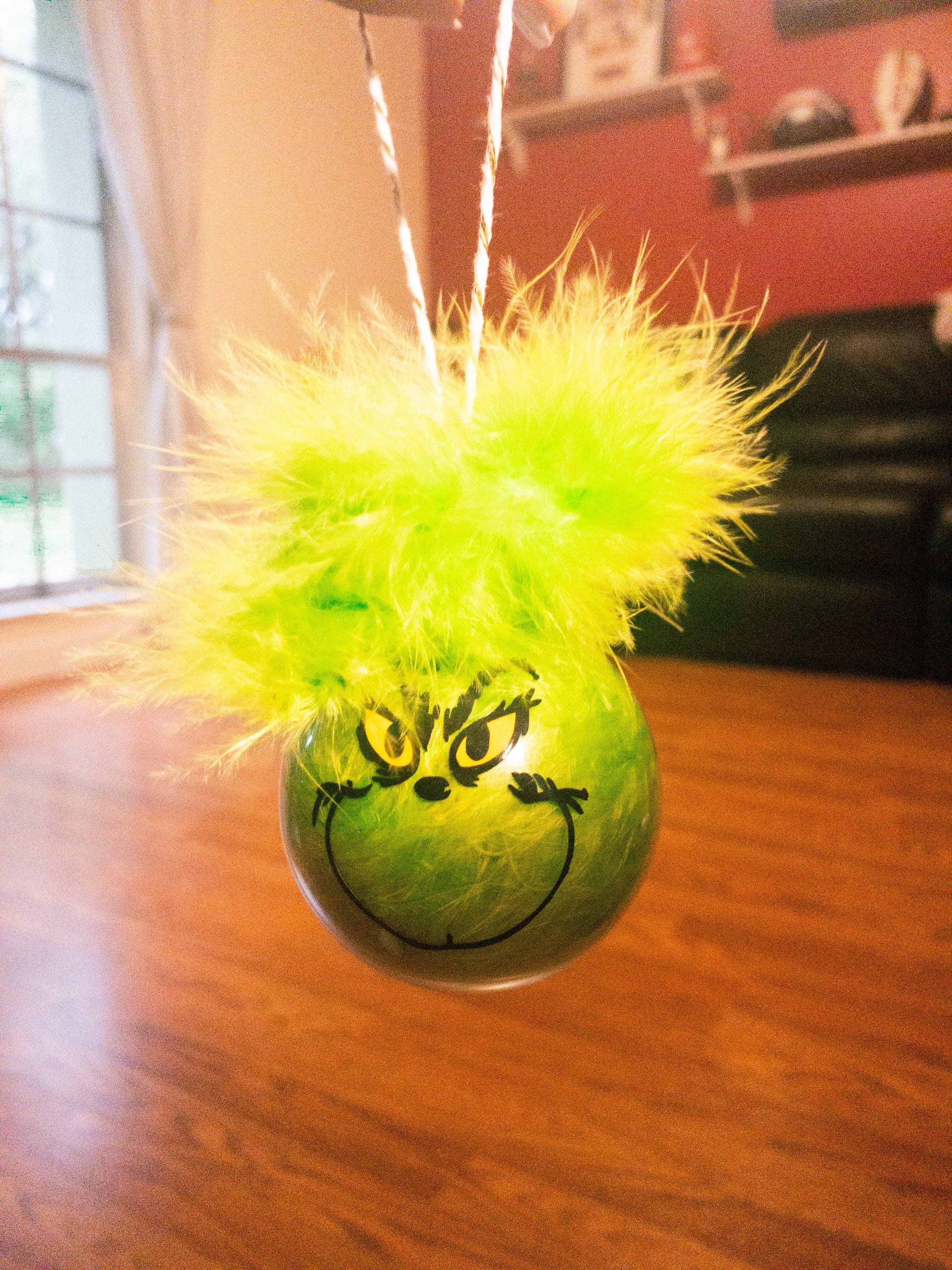 Fluffy Grinch Ornament - Etsy