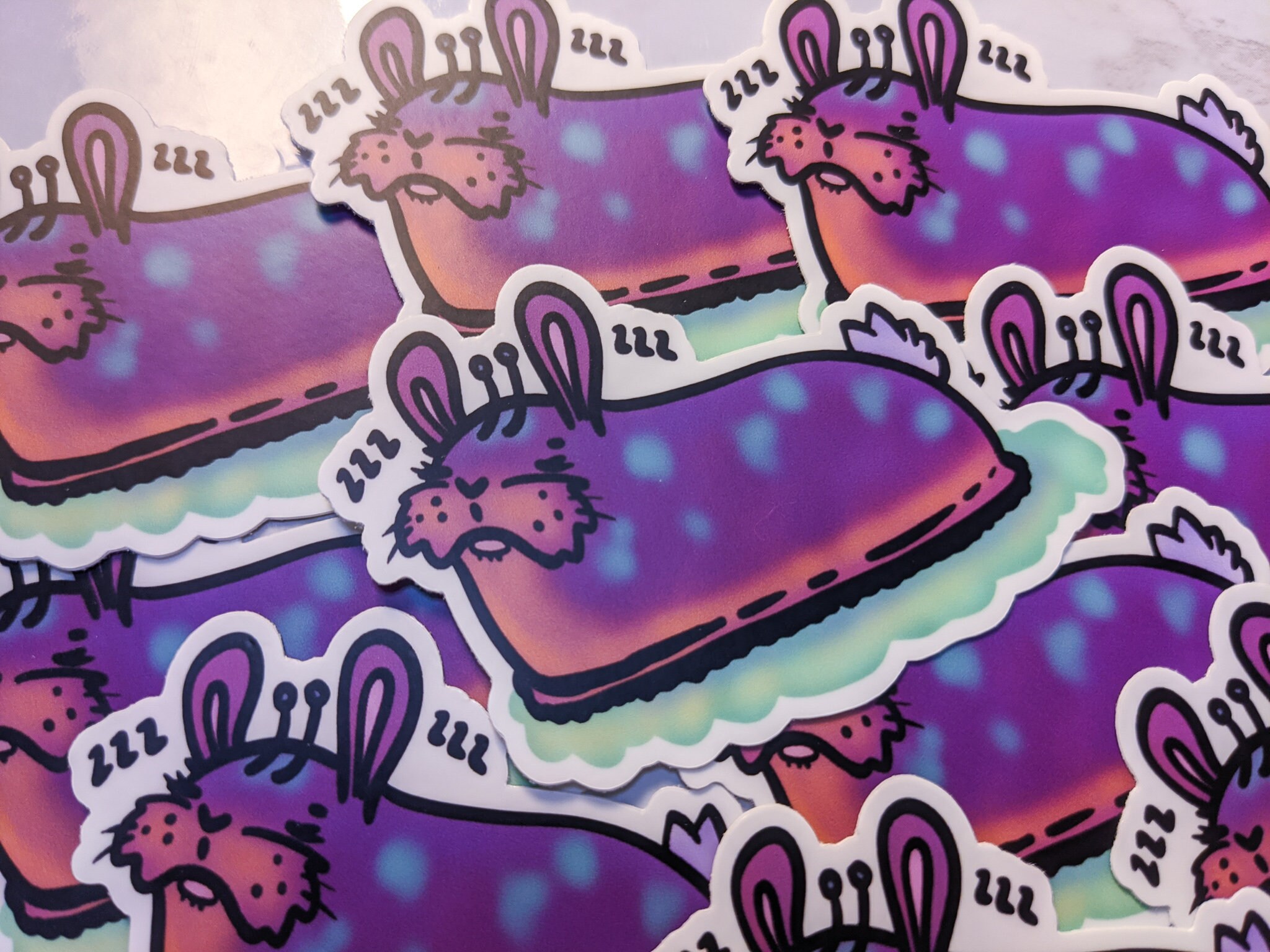 Sleepy Bunny Slug Weatherproof Dishwasher Safe UV | Etsy