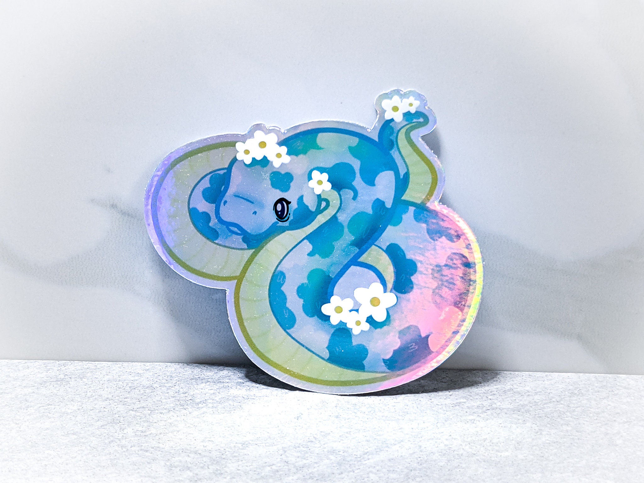 Daisy Snake Holographic Sticker Waterproof and Dishwasher | Etsy