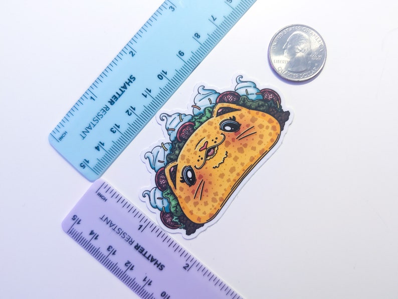 Taco Cat With Hella Sour Cream Sticker | Weatherproof| Dishwasher Safe ...