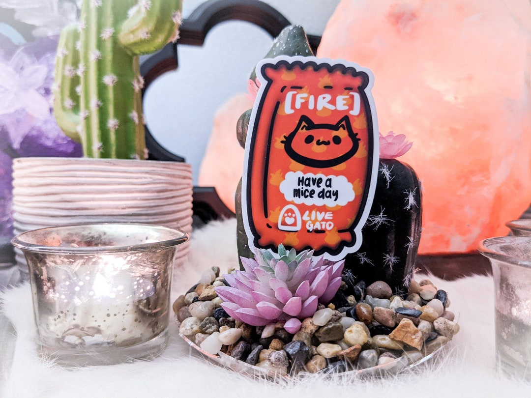 Hot Sauce Packet Kitty (fire)| Great for Water Bottles, Laptops, Phone ...