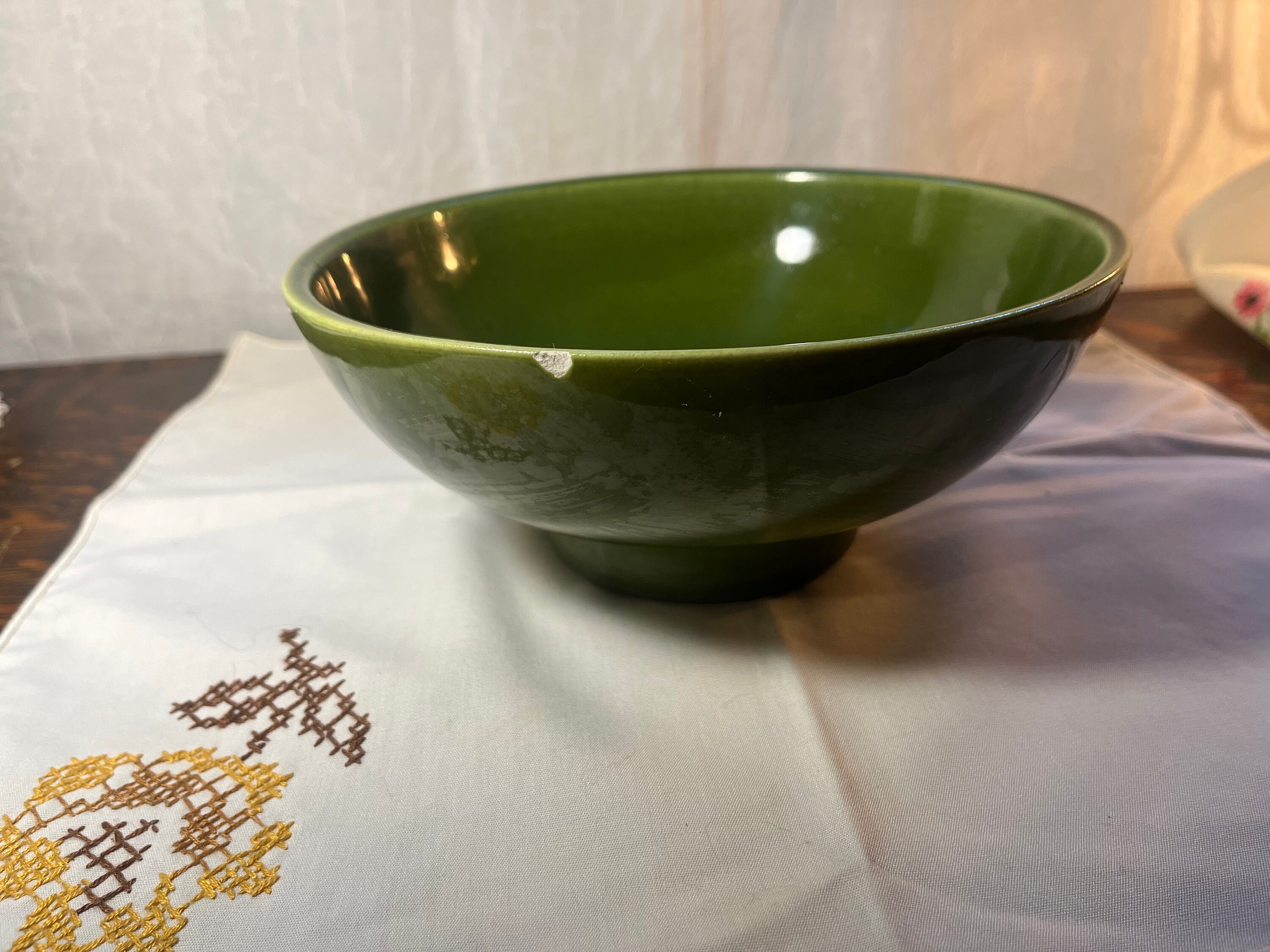 Green Haeger Pottery Bowl - Etsy