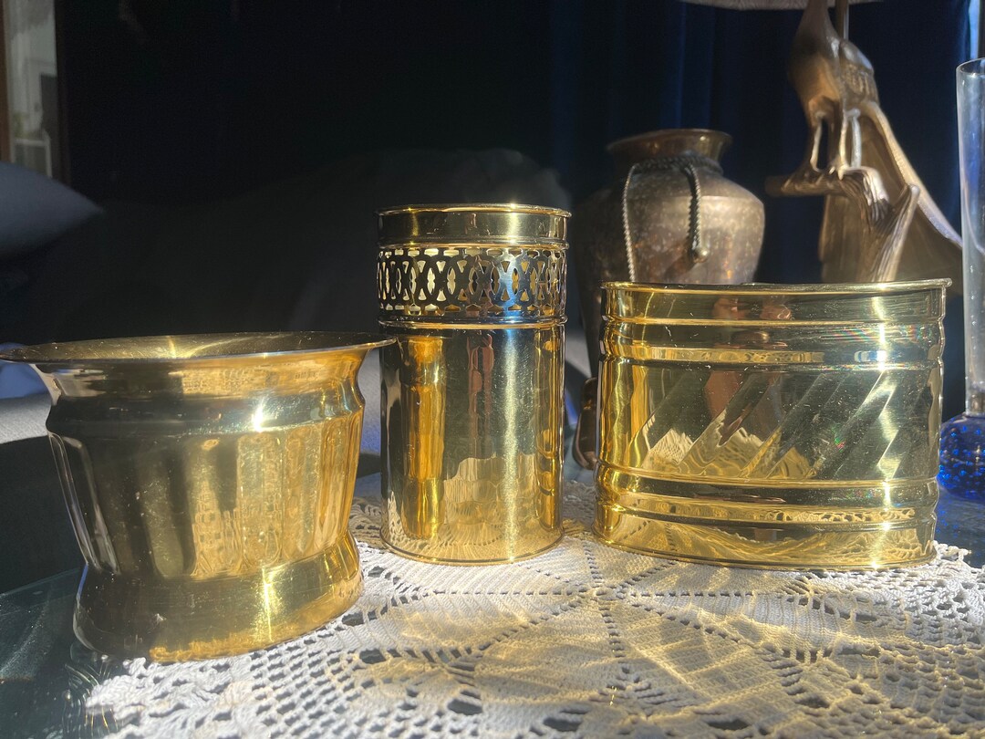 Vintage Brass Containers 3 Types Available - Etsy