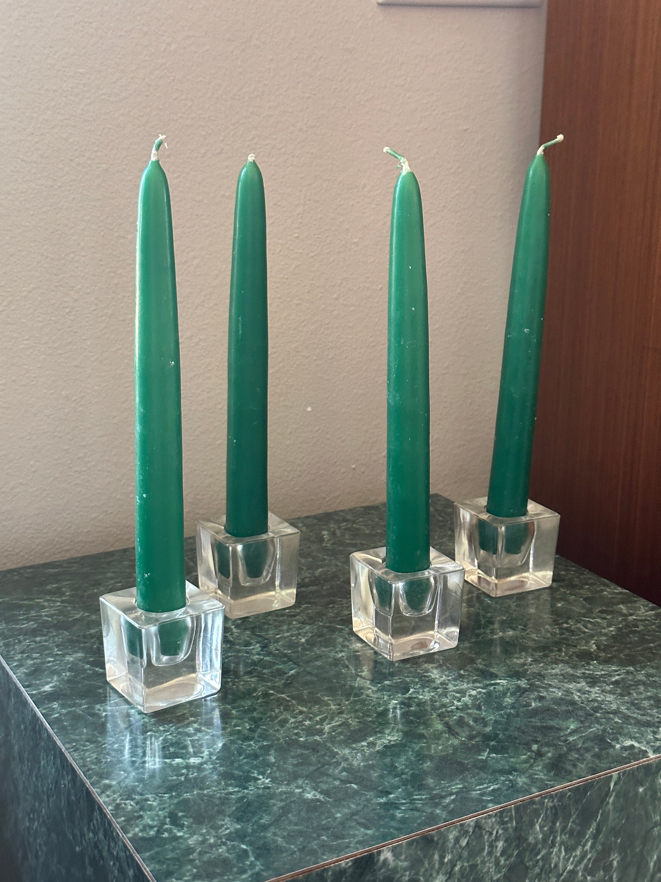 Vintage 1980's Blenko Ice Cube Candlestick Holders Set of 4 - Etsy