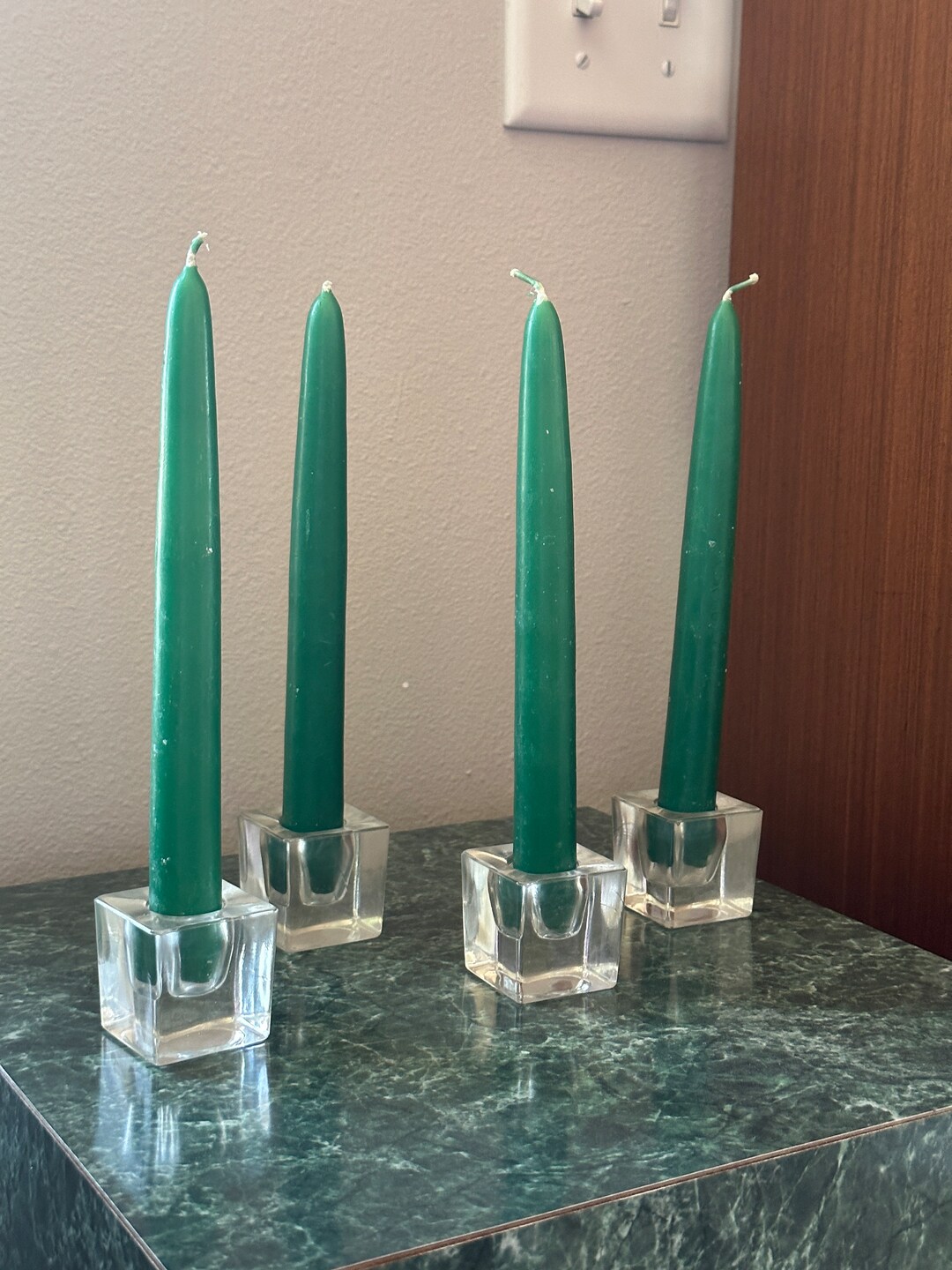 Vintage 1980's Blenko Ice Cube Candlestick Holders Set of 4 - Etsy