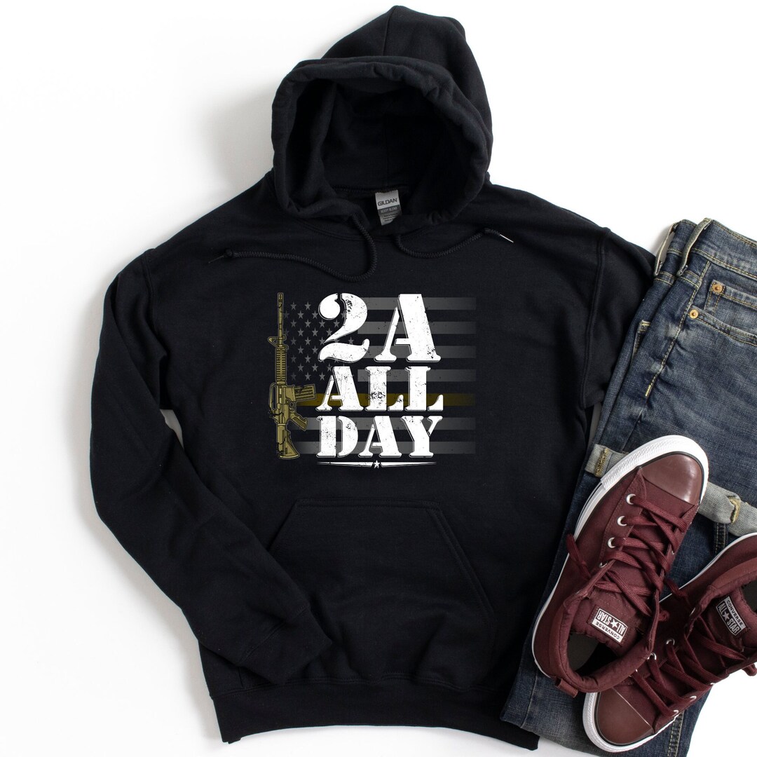 Pro Gun Hoodie for 2nd Amendment Gun Enthusiasts, 2A All Day Gun Hoodie ...