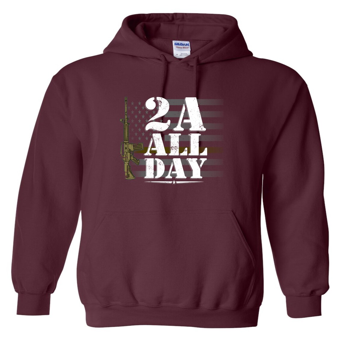Pro Gun Hoodie for 2nd Amendment Gun Enthusiasts, 2A All Day Gun Hoodie ...