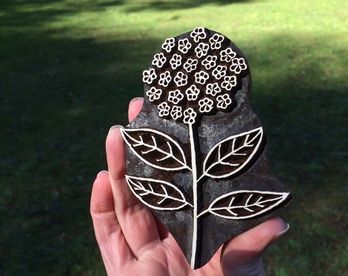Hydrangea Flower -indian Printing Block Stamp to Use on Paper, Fabric ...