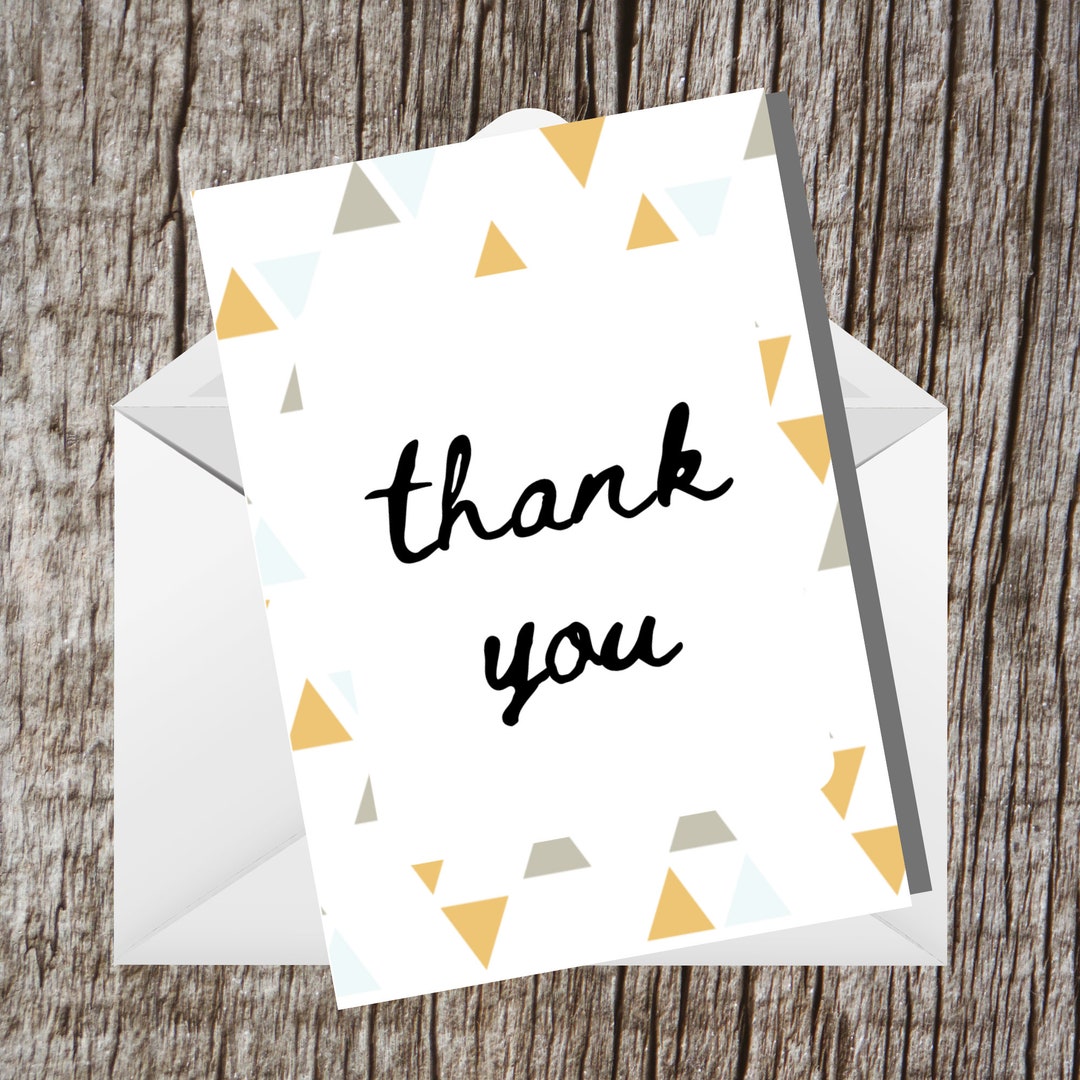 Printable Thank You 5x7 Card Triangle Design - Etsy