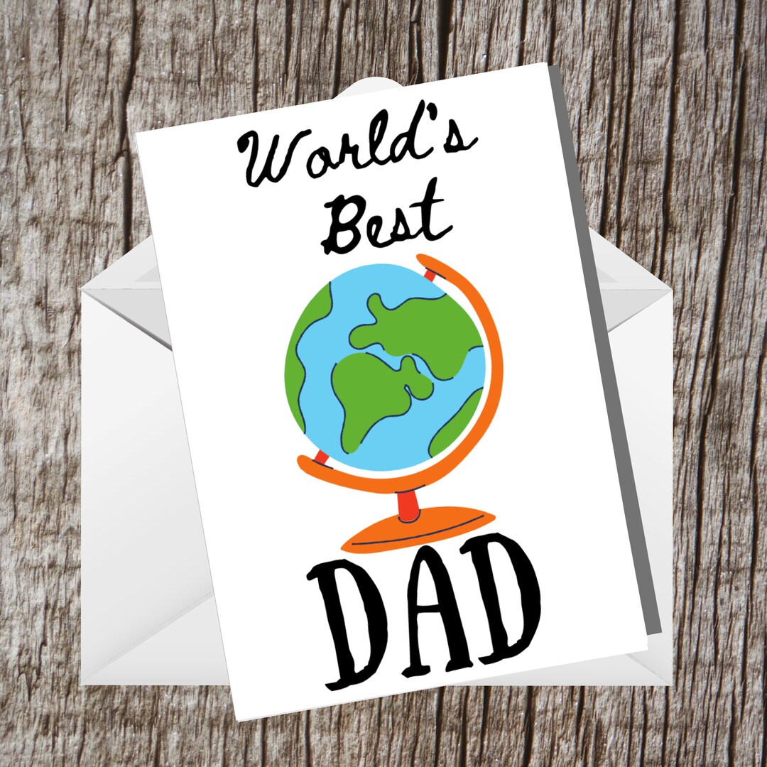 Printable World's Best Dad Father's Day 5x7 Card - Etsy
