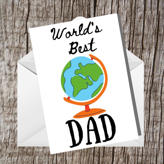 Printable World's Best Dad Father's Day 5x7 Card - Etsy