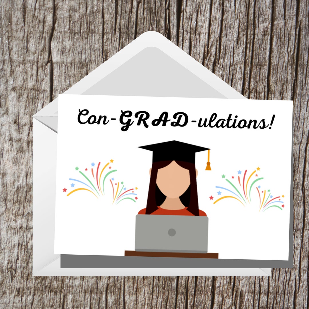 Printable Girl Con-grad-ulations Graduation 5x7 Card - Etsy