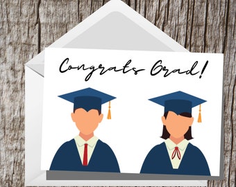 Printable Graduation 5x7 Card, Graduation Blue Cap Printable Card ...
