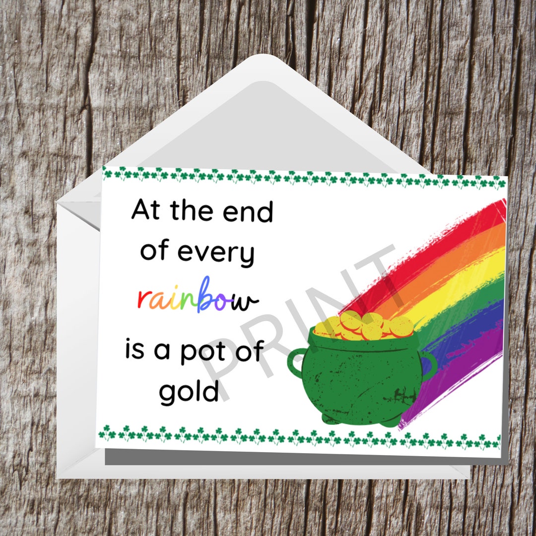 Printable Pot of Gold 5x7 Card - Etsy