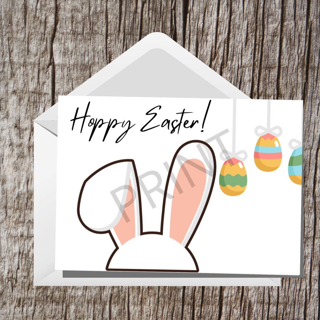Printable Hoppy Easter! 5x7 Card - Etsy
