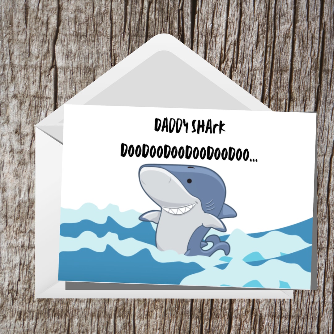 Printable Daddy Shark Father's Day 5x7 Card - Etsy