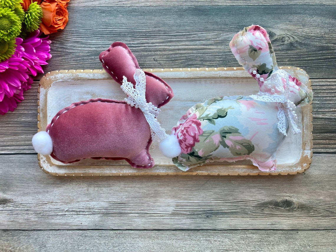 Fancy Bunnies Farmhouse Bunny Velvet Bunny Pink Easter | Etsy
