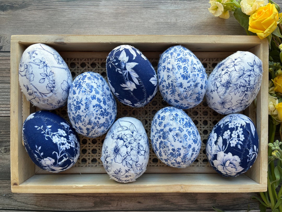 Chinoiserie Egg Set | Blue and White Easter Eggs | Toile Spring Decor ...