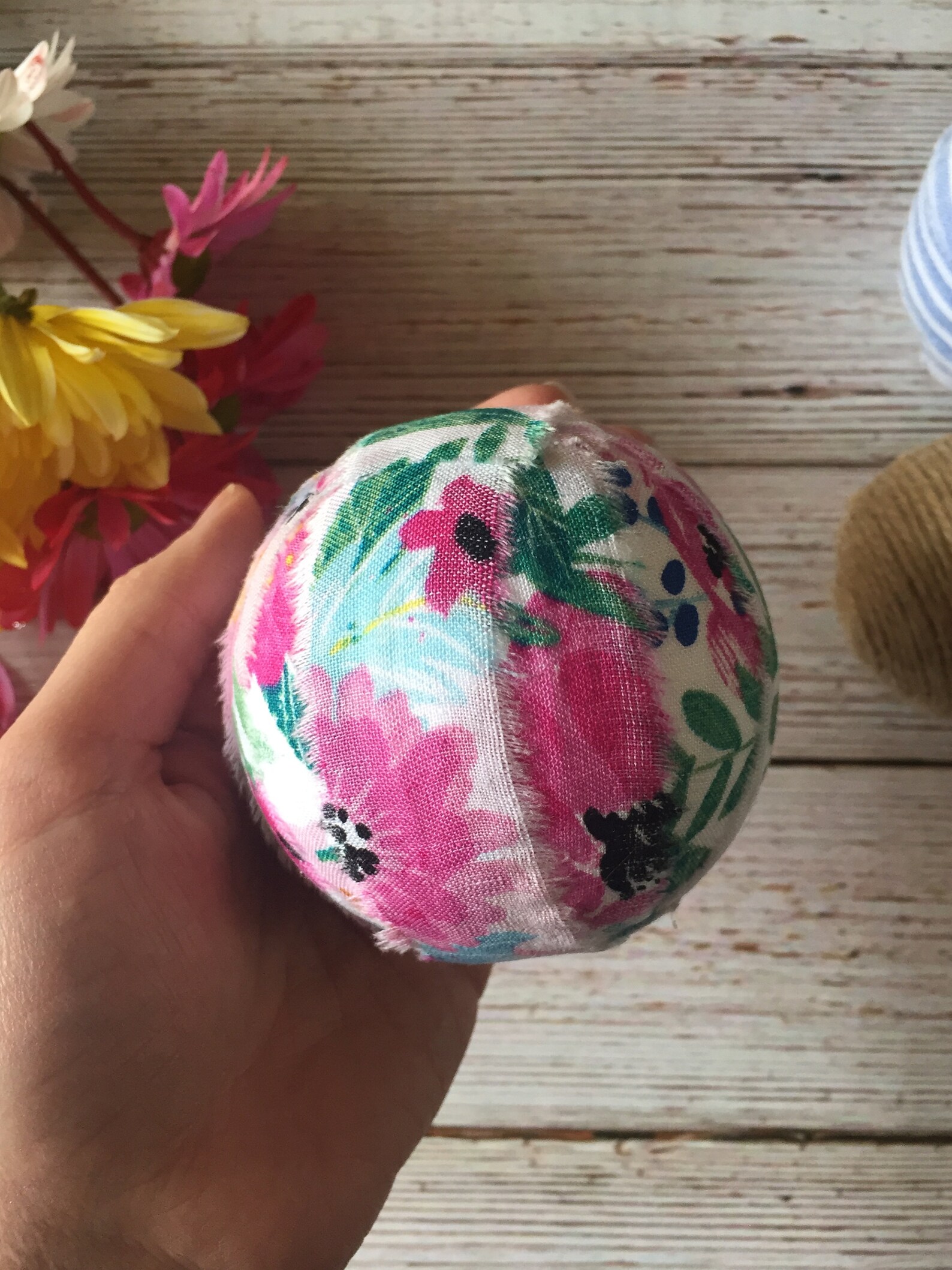 Farmhouse Summer Rag Balls Summer Bowl Filler Rustic - Etsy