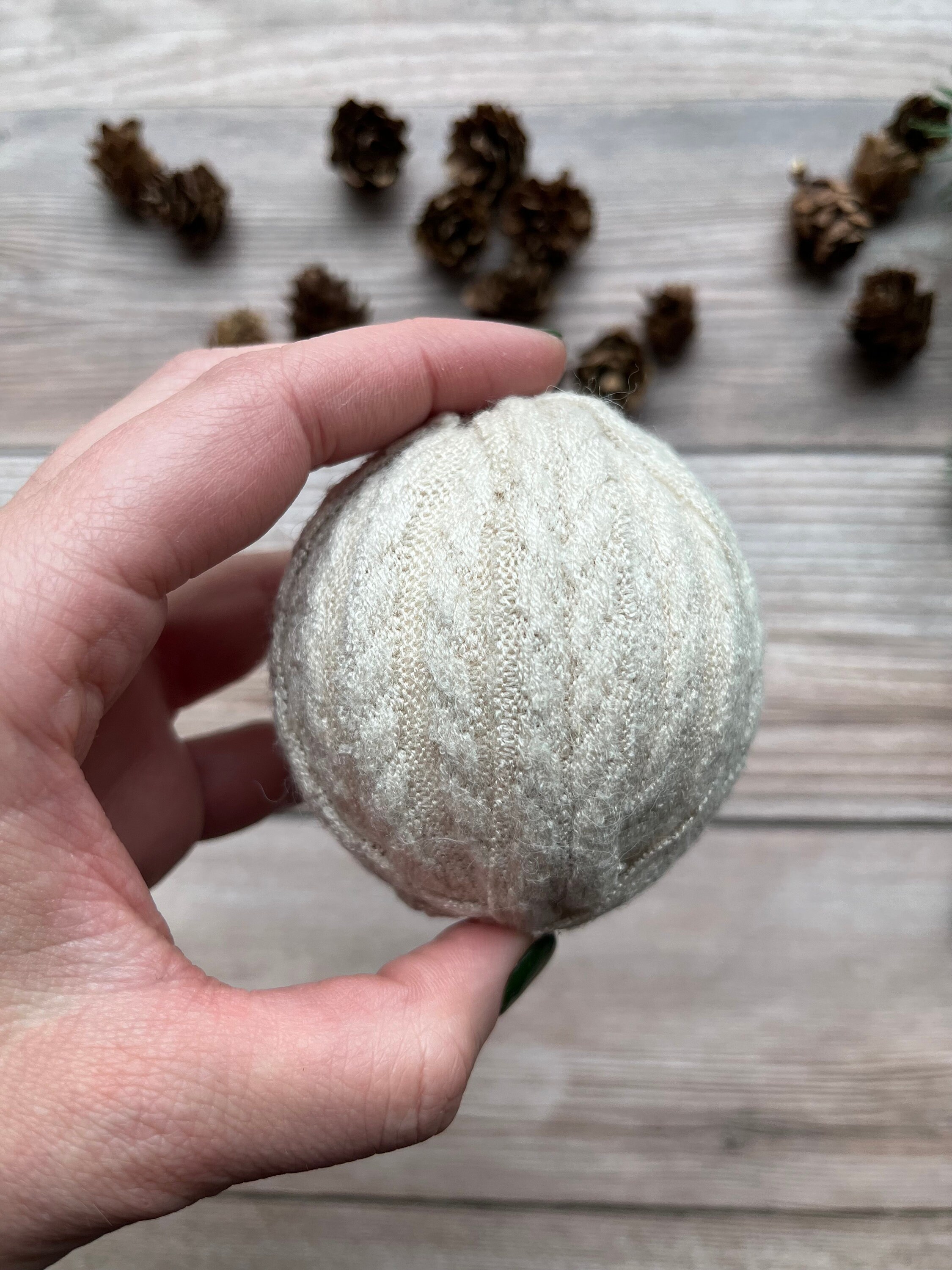 Ivory Sweater Rag Balls | Cozy Christmas Bowl Filler | Rustic Christmas ...