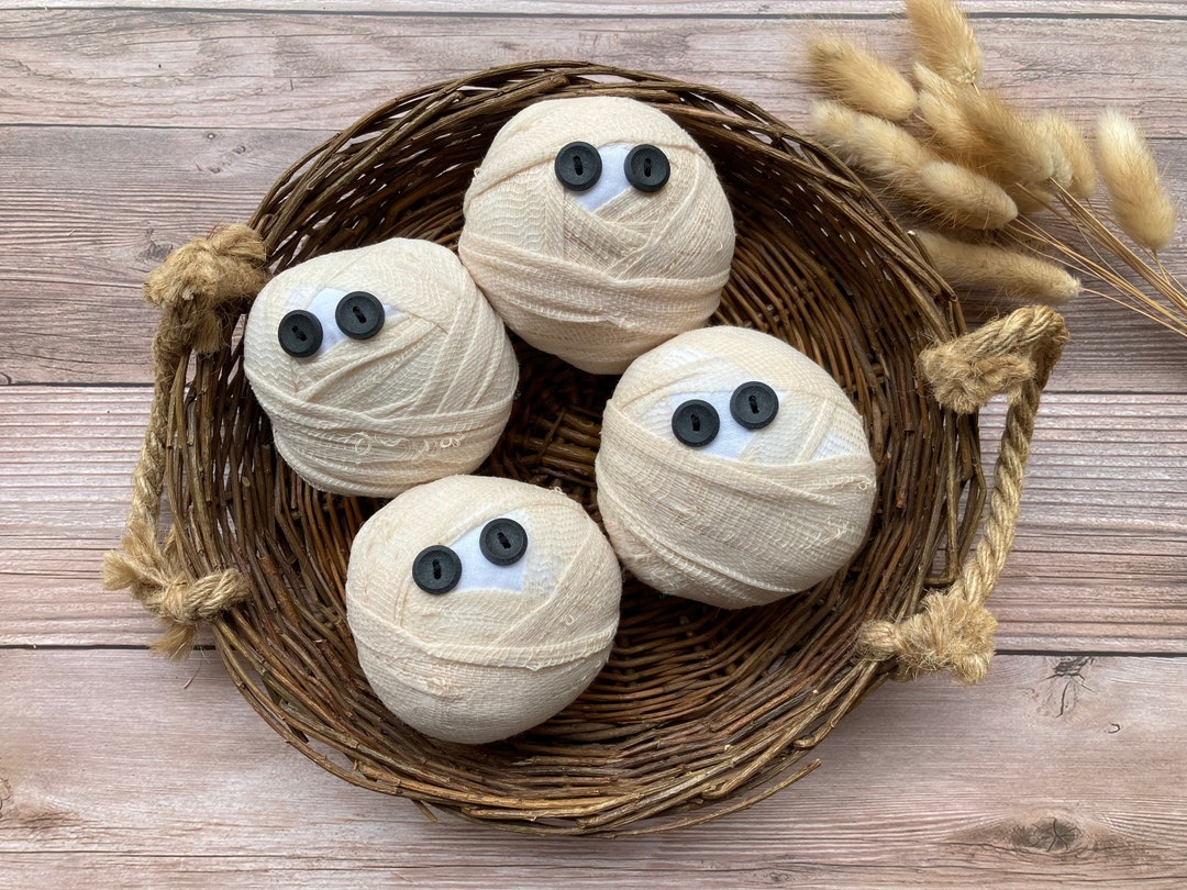 Mummy Bowl Fillers | Rustic Halloween Tiered Tray Decor | Primitive ...