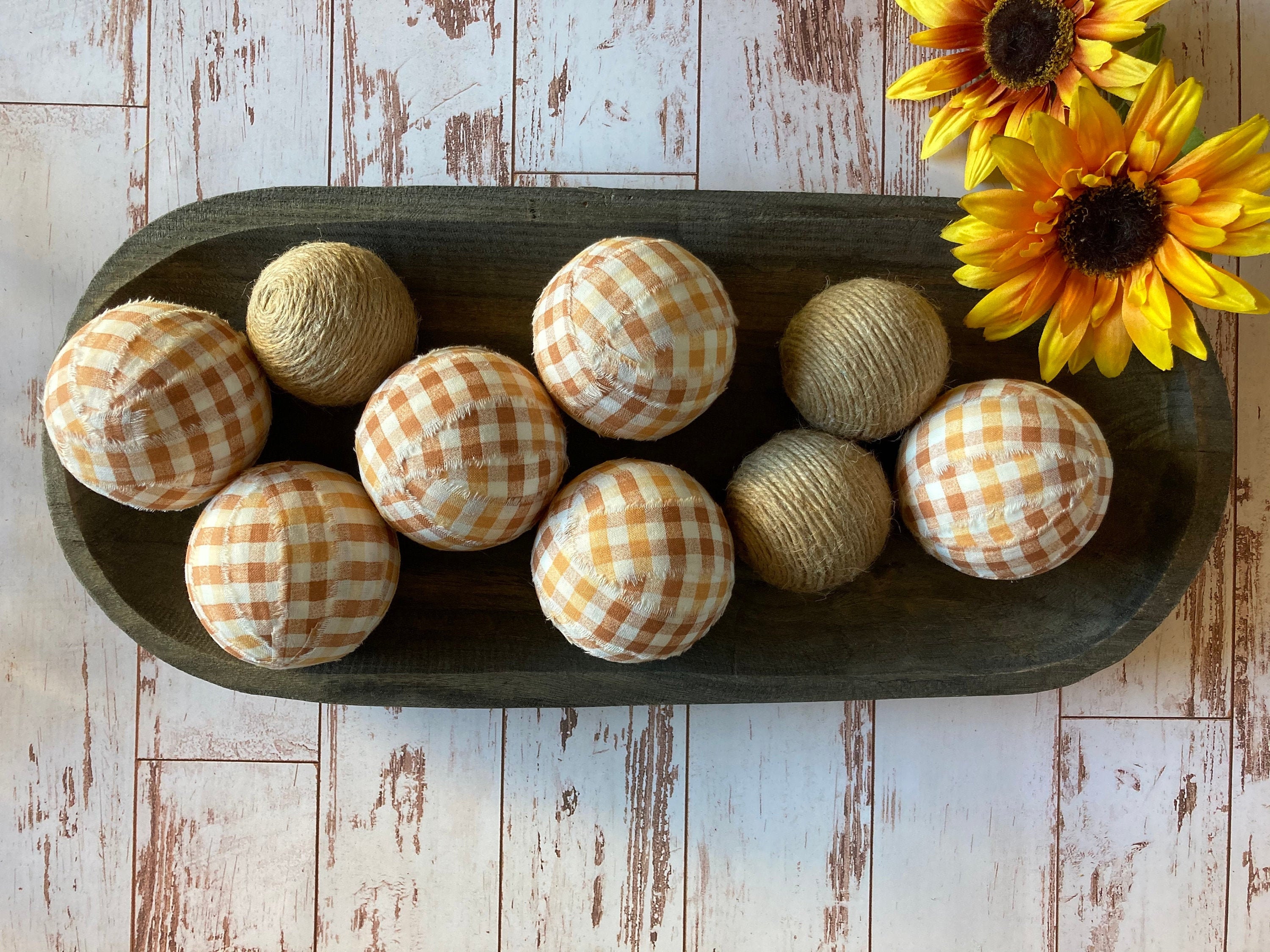 Harvest Farmhouse Rag Balls Fall Rustic Bowl Filler - Etsy