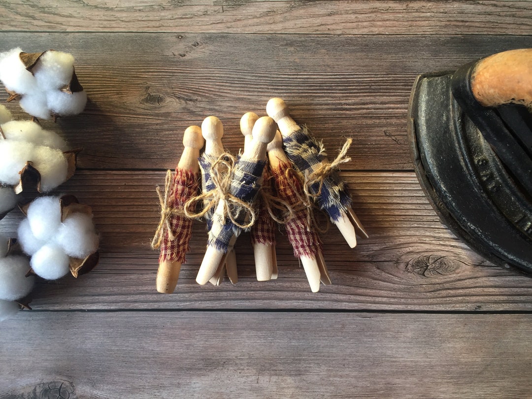 Primitive Clothes Peg | Rustic Laundry Room Decor | Homespun Decor - Etsy