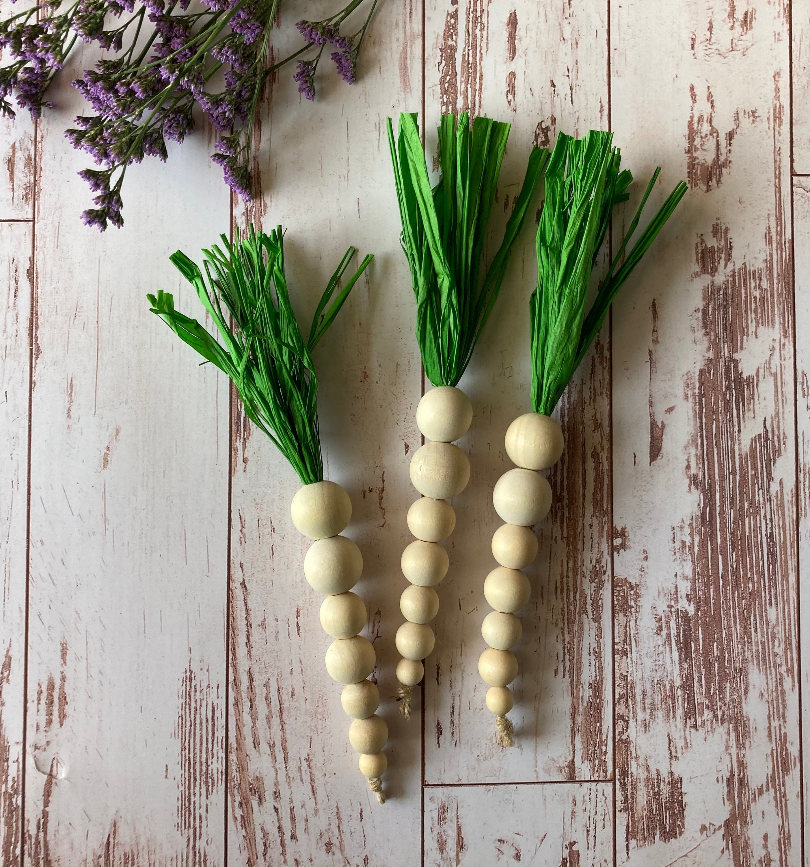 Wood Bead Carrot Farmhouse Carrots Primitive Easter Decor | Etsy